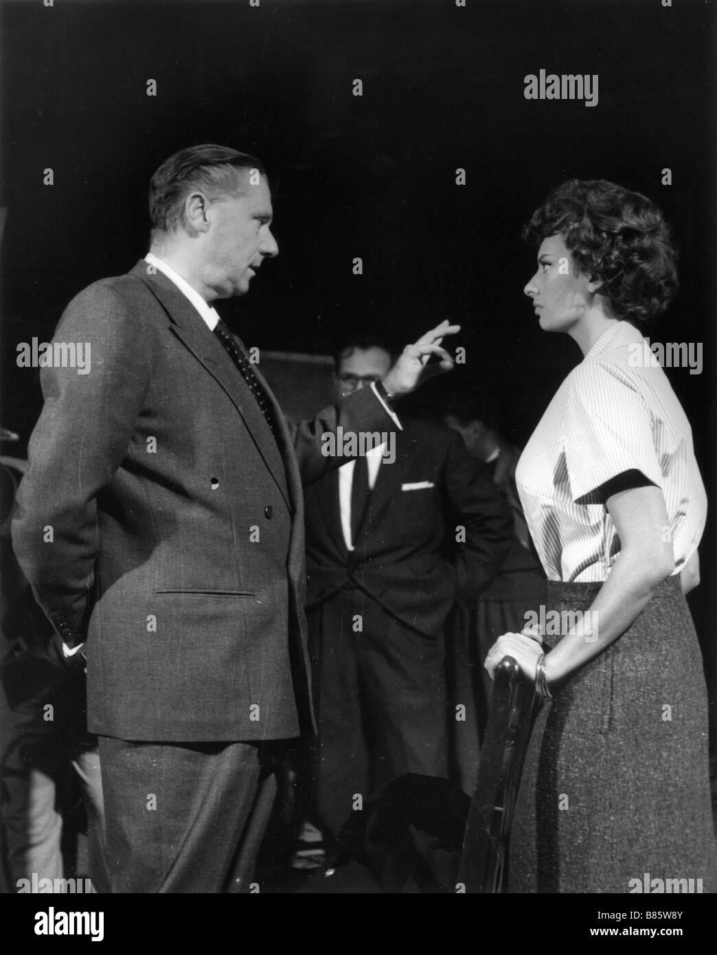 Carol Reed, Sophia Loren on the set of The Key (1958) UK Stock Photo ...