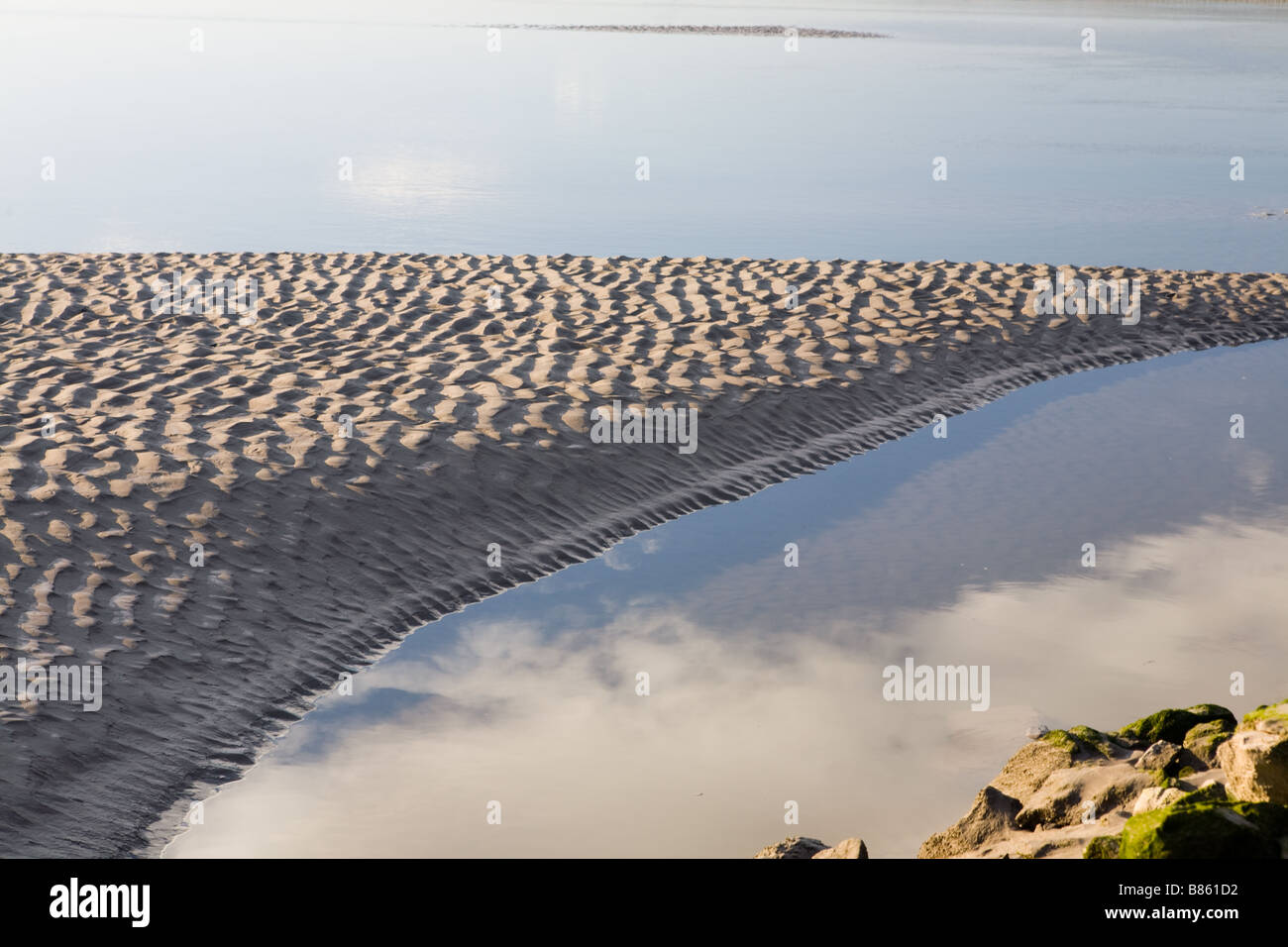 Sand Bar On A River Estuary Stock Photo - Alamy