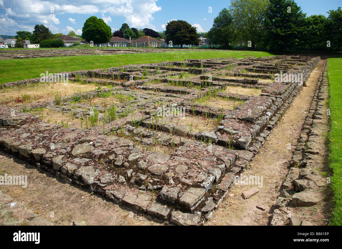 Ruins of the Roman Barracks Caerleon South Wales UK Stock Photo - Alamy