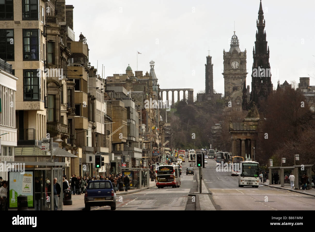 Busy Princes Street: an iconic view of Edinburgh Stock Photo - Alamy