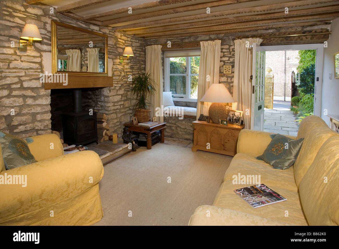 UK. A house interior, cosy living room Stock Photo - Alamy