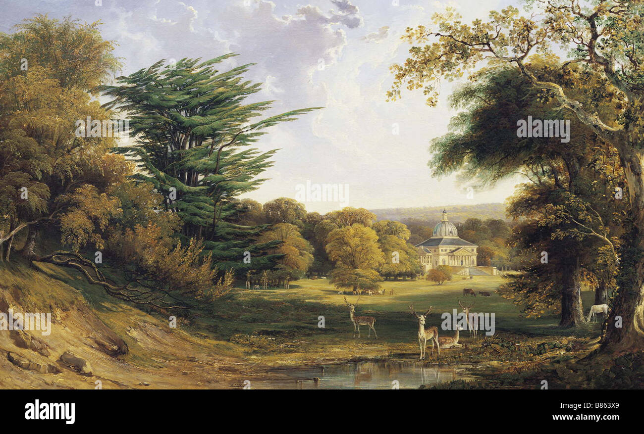 Tennant, A View of Mereworth Castle and Park Stock Photo - Alamy