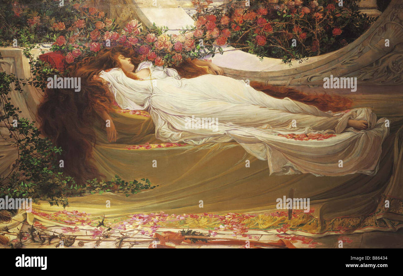 Pre raphaelite woman sleeping hi-res stock photography and images - Alamy