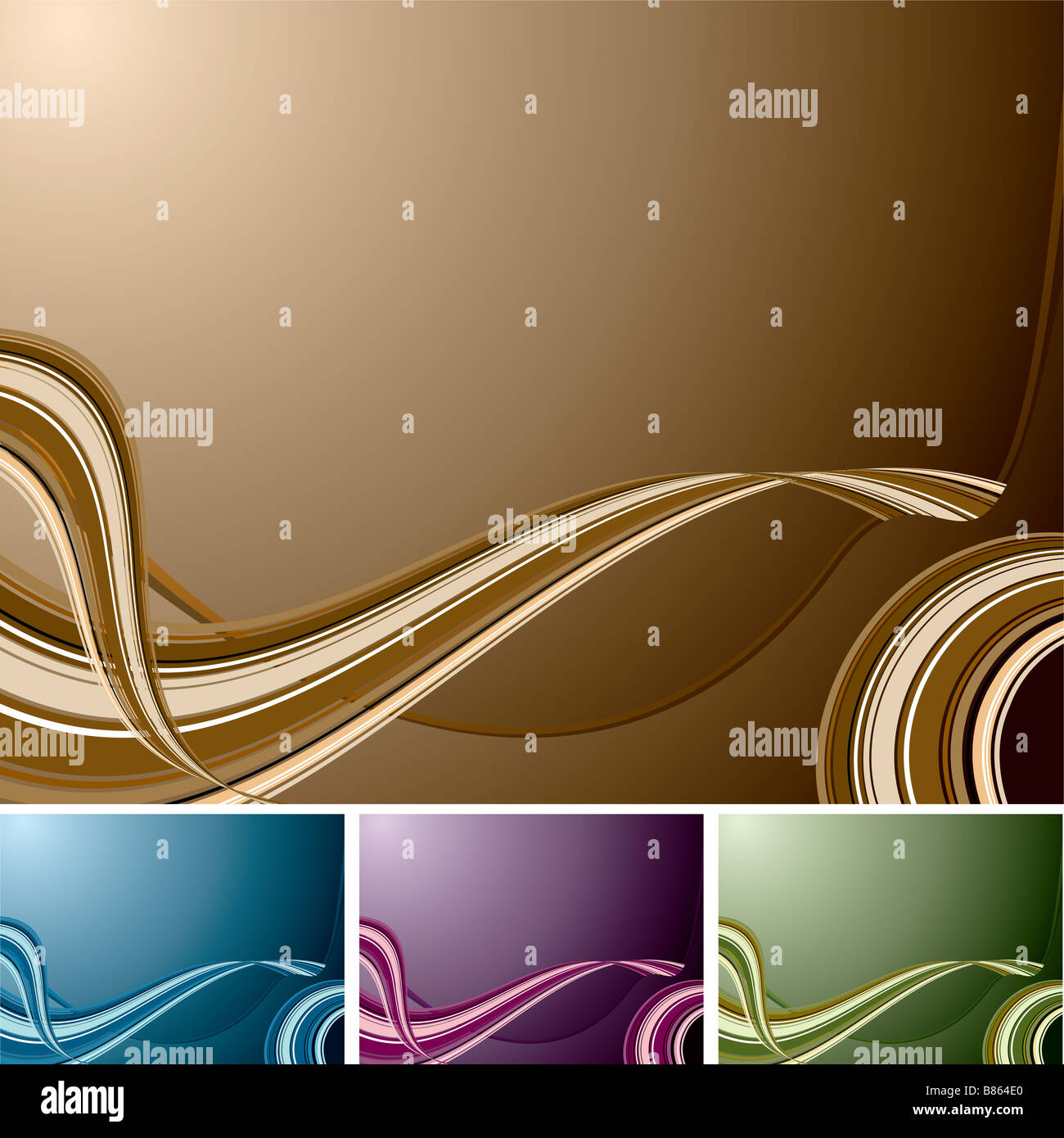 Flowing wave designed background with four colour changes Stock Photo ...