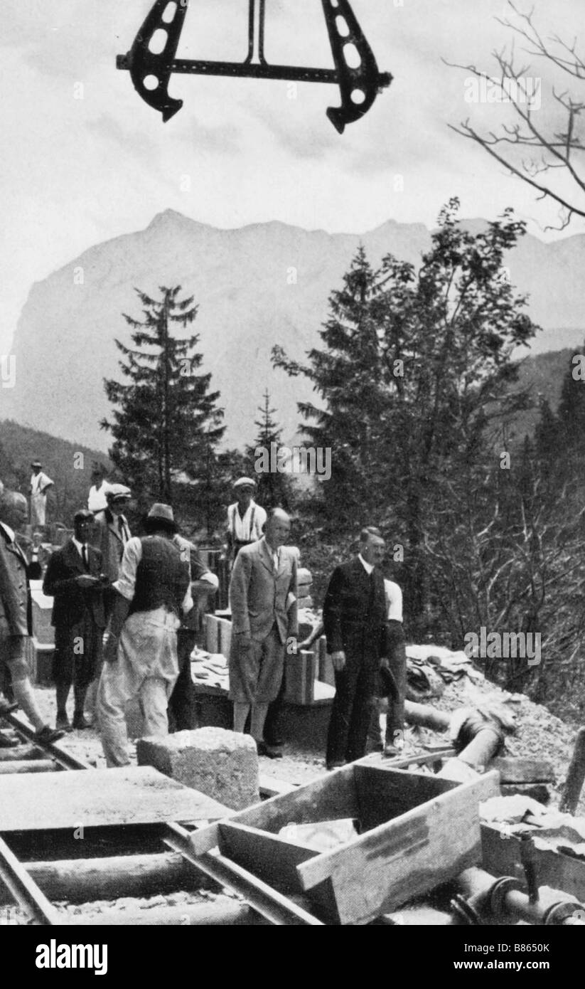 Hitler on the building site of a road through the Alps (1934 Stock ...