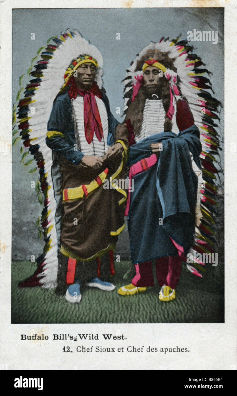 Buffalo Bill's Wild West. Sioux chief and Apache chief Stock Photo - Alamy
