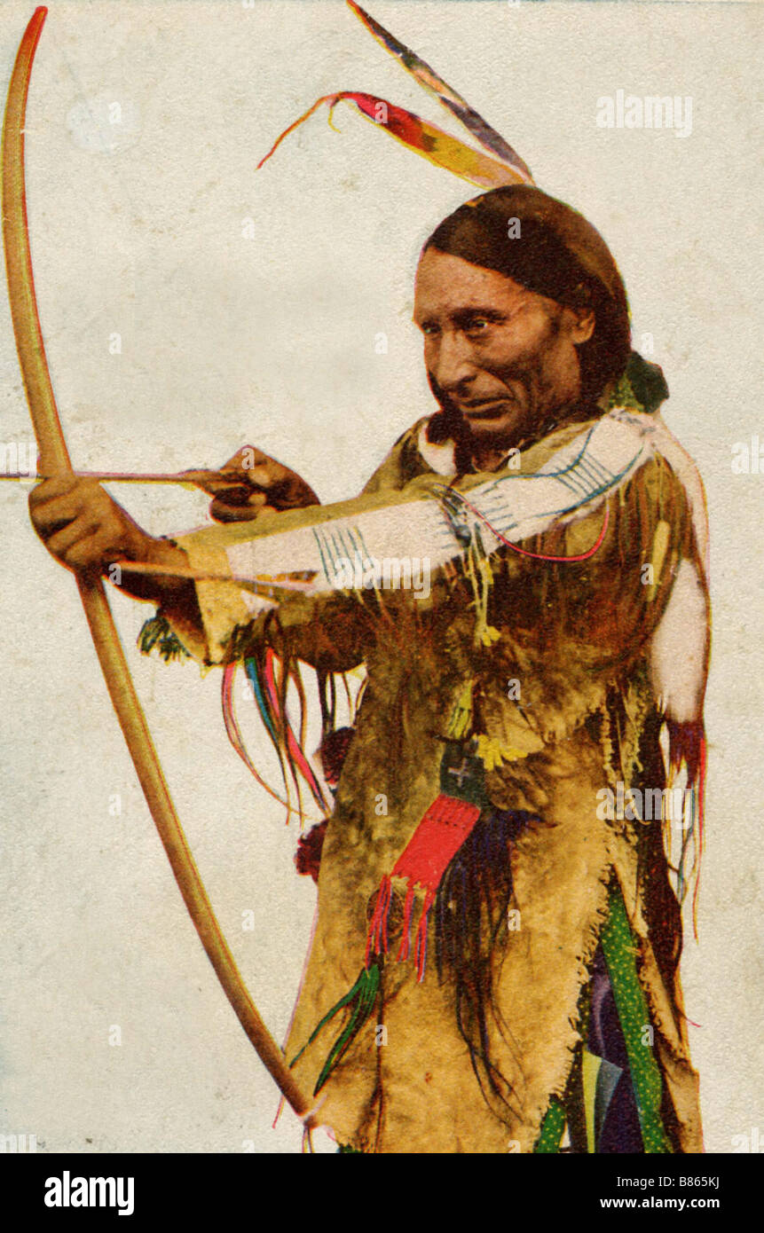Postcard representing Indian chief "Little White Cloud Stock Photo - Alamy