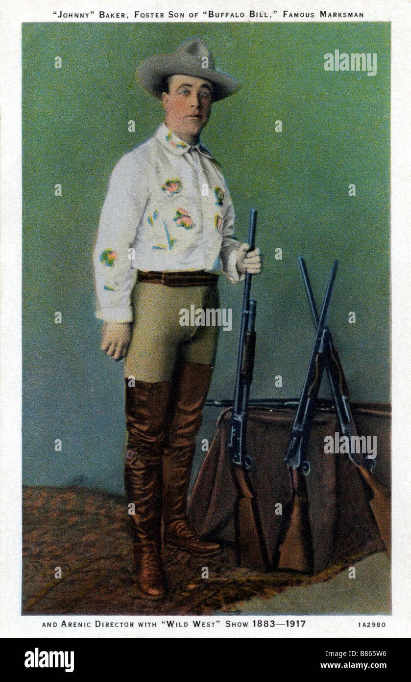 Buffalo Bill's Wild West, postcard representing Johnny Baker, Buffalo ...