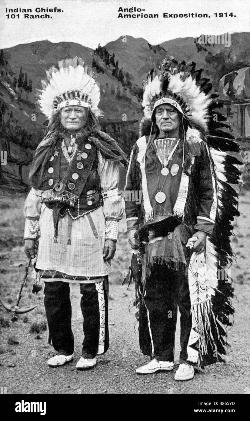 Indians chiefs from Ranch 101, created by George W. Miller in 1892 ...