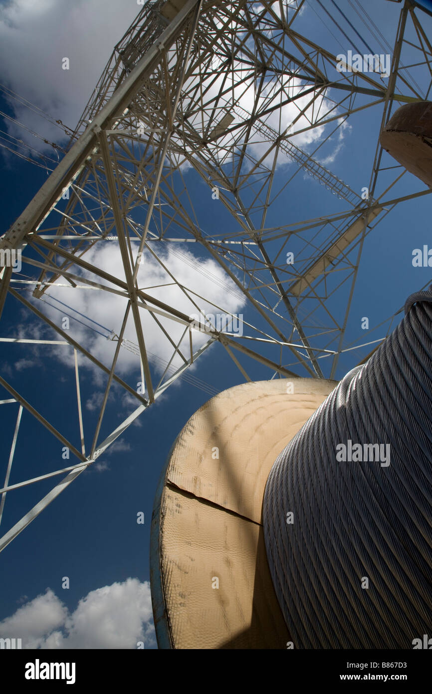 power transmission lines electricity cable spool Stock Photo - Alamy