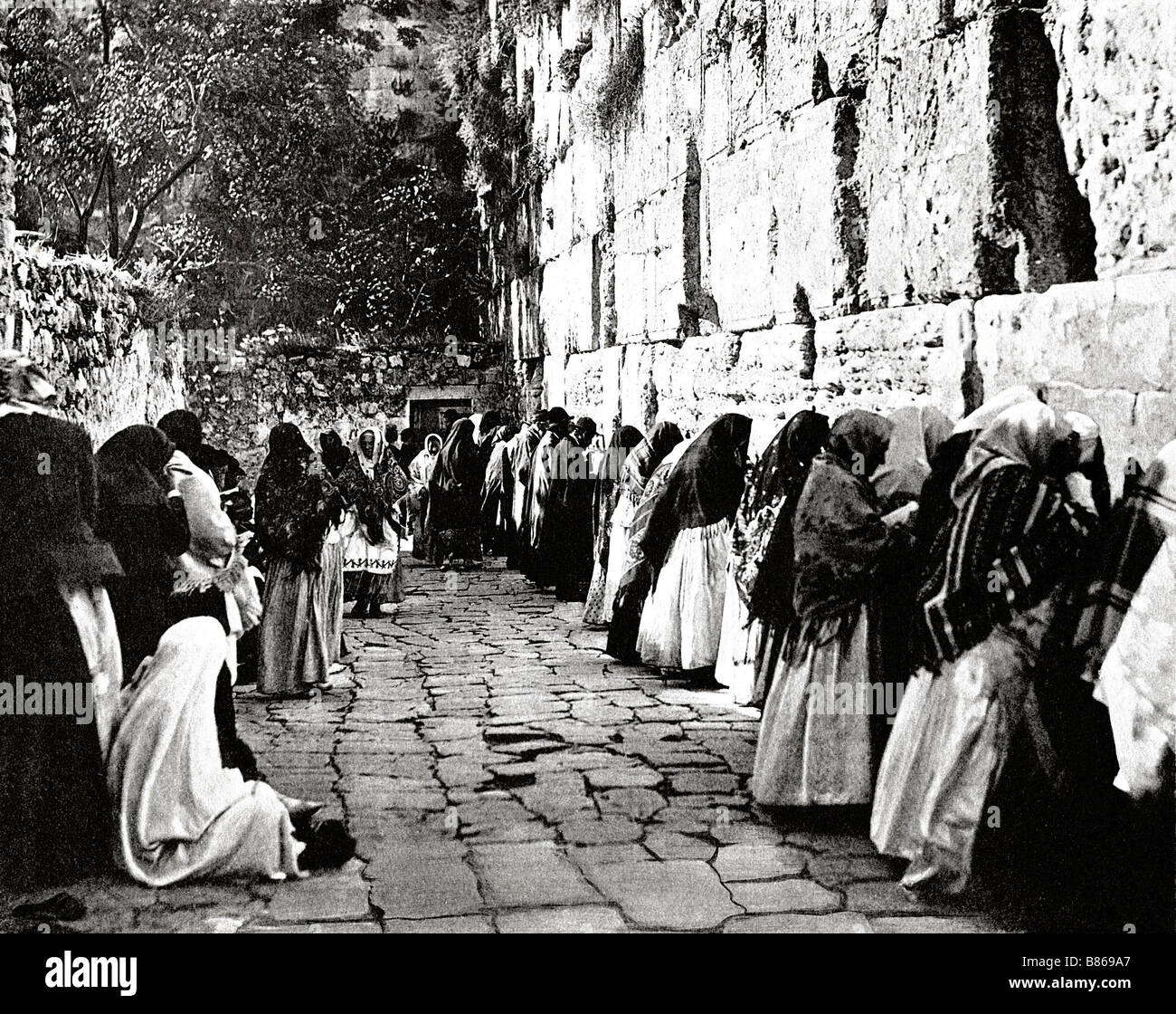Bonfils, A Friday at the Wailing Wall, in Jerusalem Stock Photo - Alamy