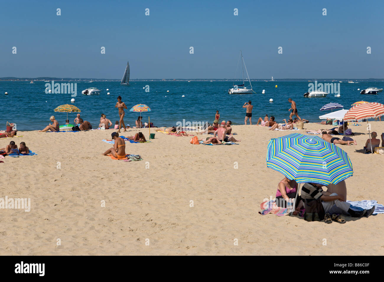 Beach, Arcachon, Gironde, France Stock Photo - Alamy