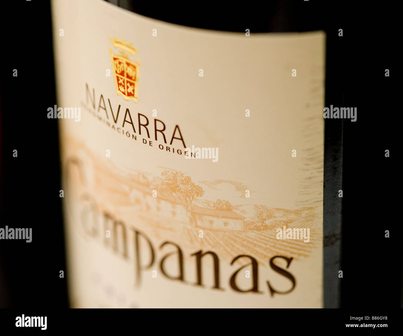 bottle of wine Navarra Spain Stock Photo - Alamy