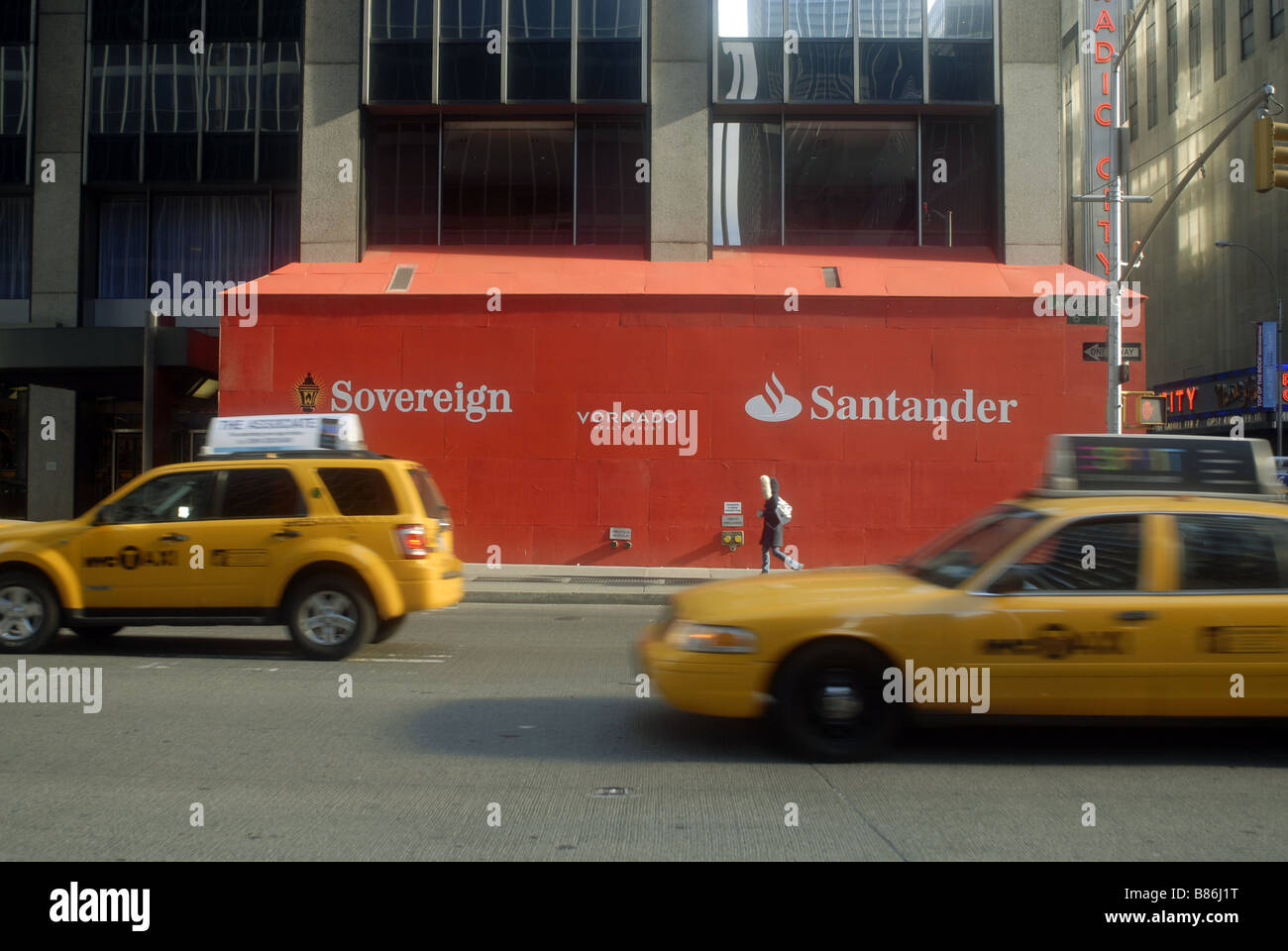 A branch of Sovereign Bank under construction in Midtown Manhattan in ...