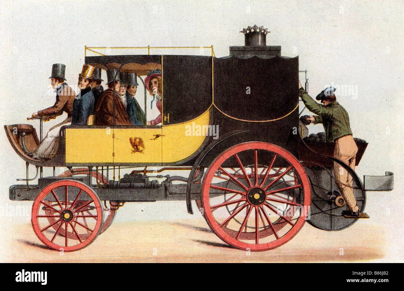 Steam carriage by Macerone and Squire, 1832 Stock Photo - Alamy