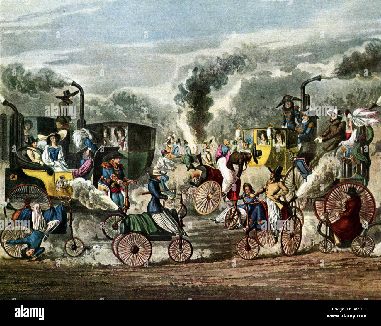 The progress of steam: a view of Regent's Park in 1831 Stock Photo - Alamy