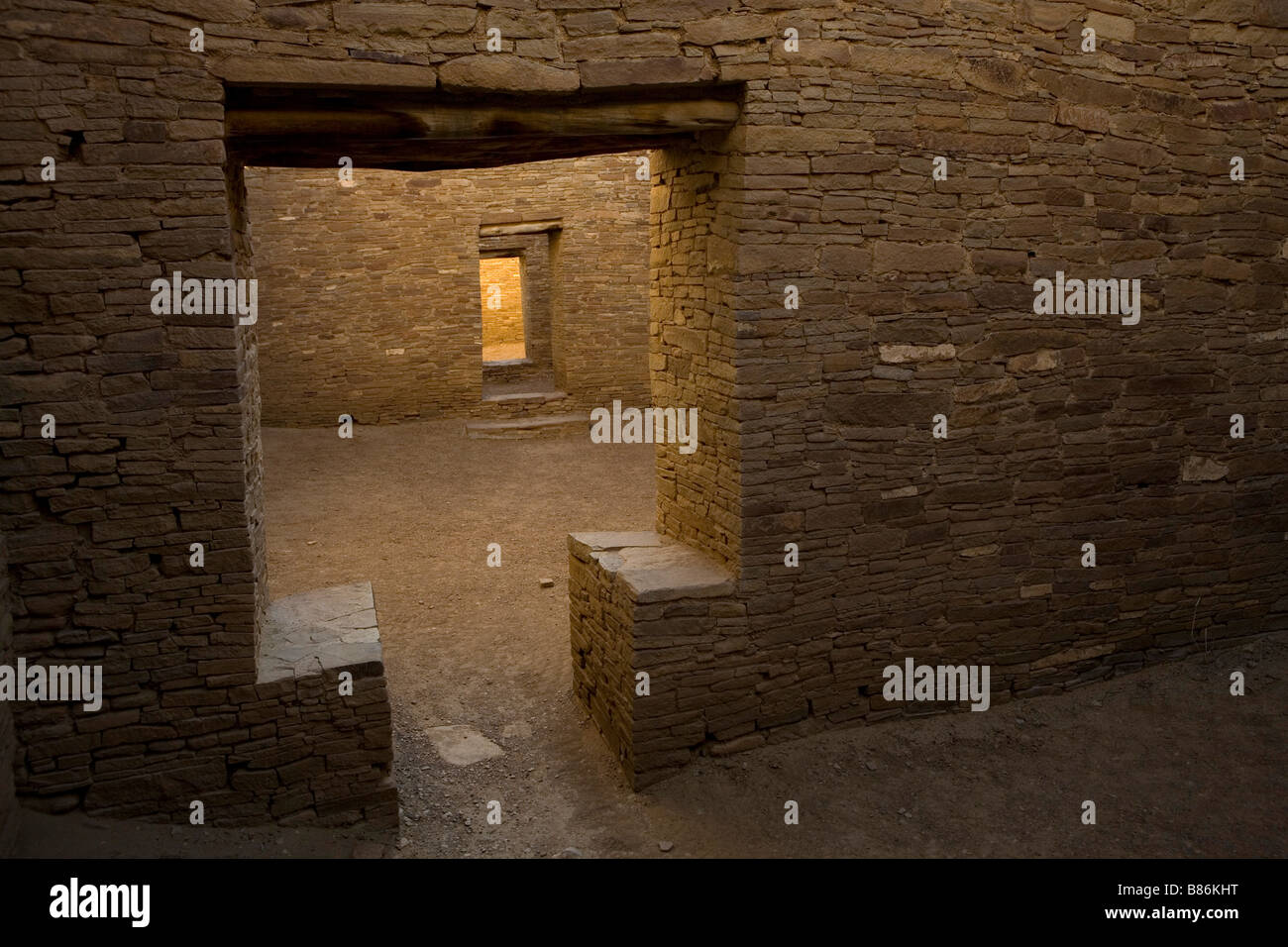 T-shaped doorway in Pueblo Bonito, Chaco Culture National Historical ...