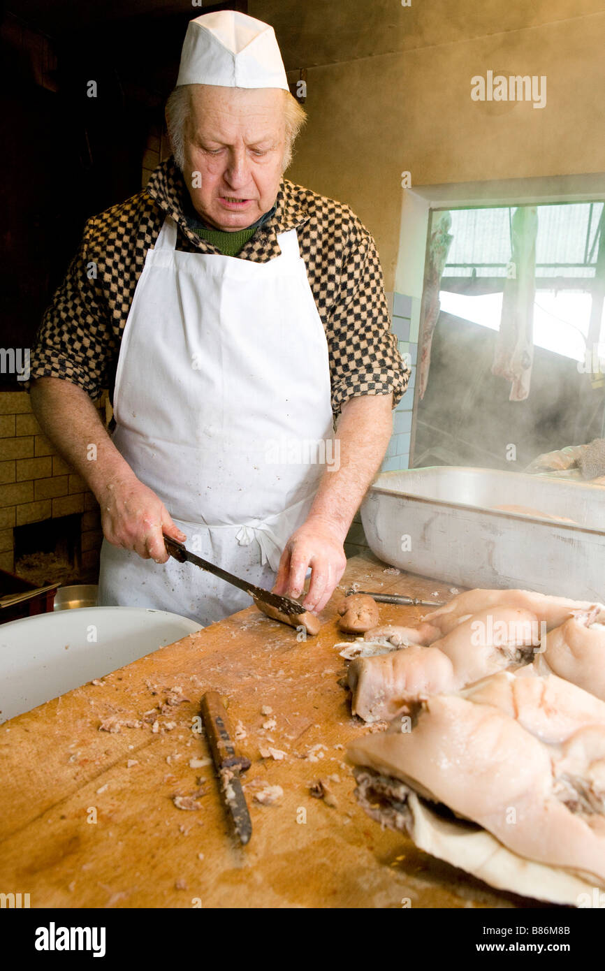 traditional pig sticking Czech Republic Stock Photo - Alamy