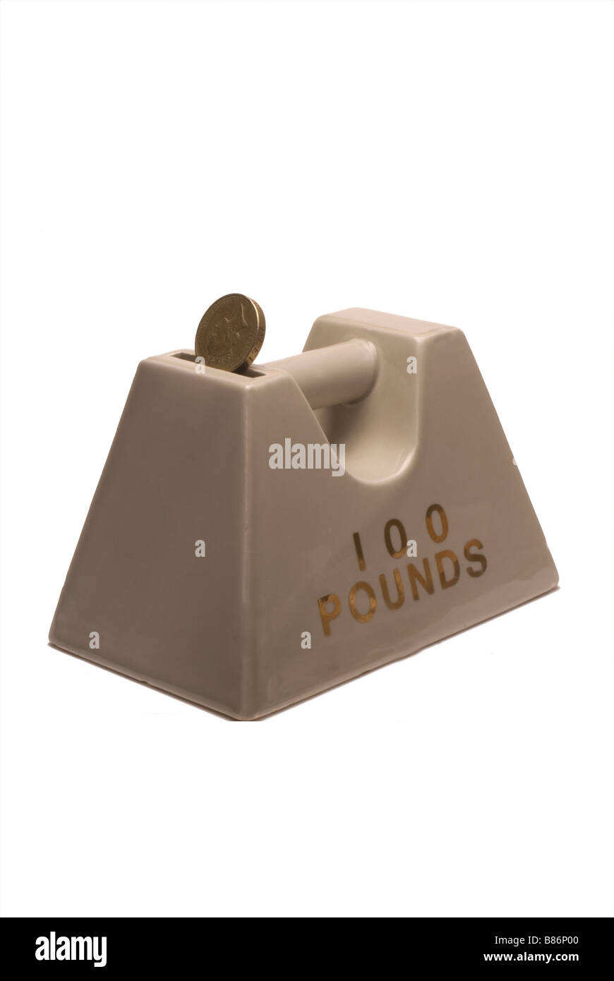 money box and coin Stock Photo - Alamy