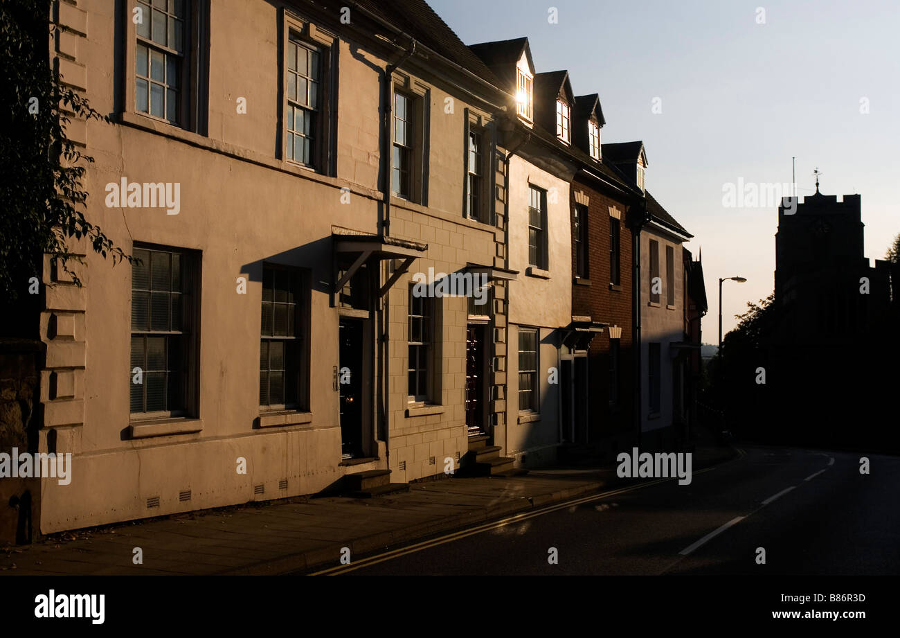 High Street and St James Chapel Westgate Warwick England UK Stock Photo ...