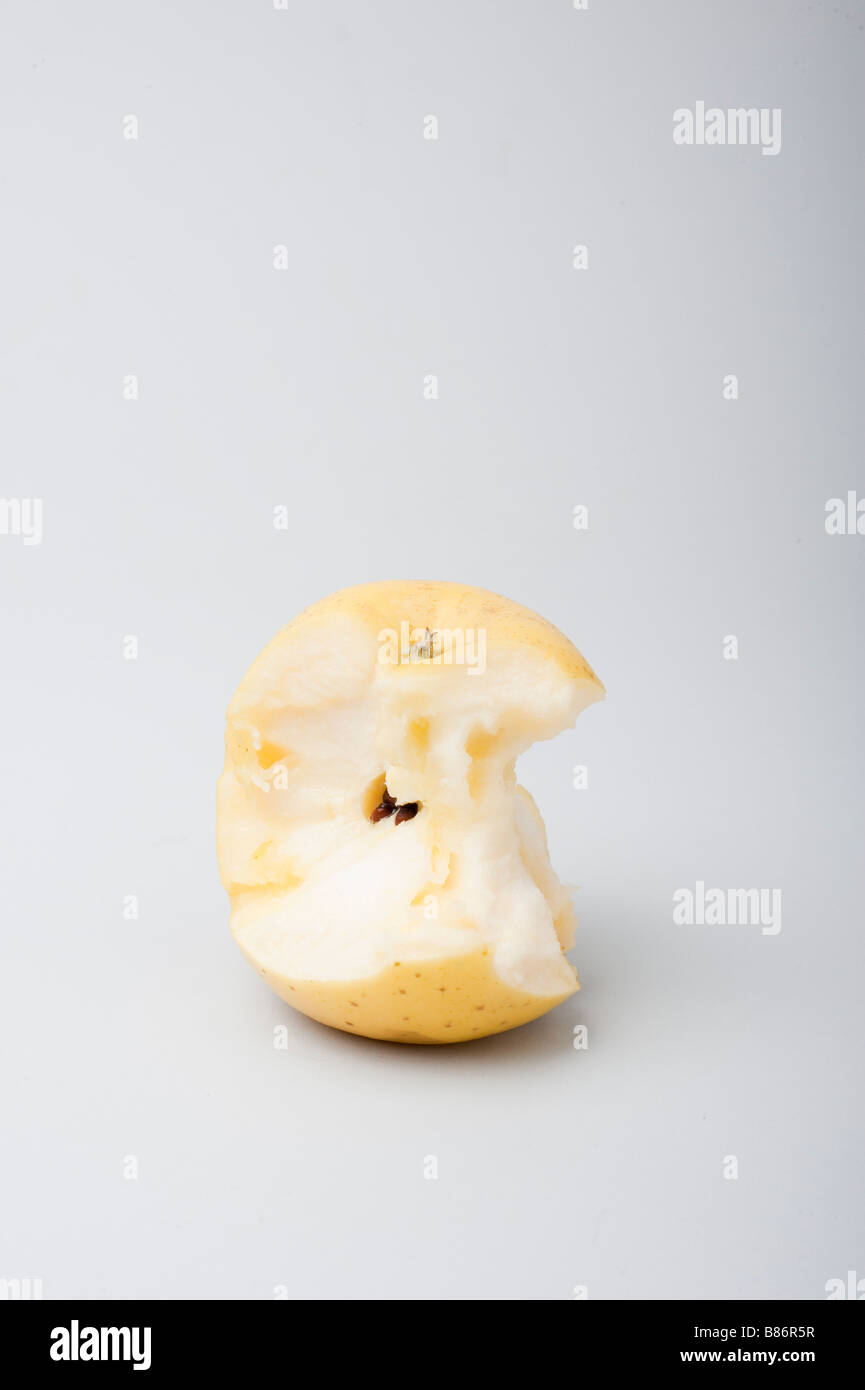 A set of six images of an apple being eaten on white background For the ...