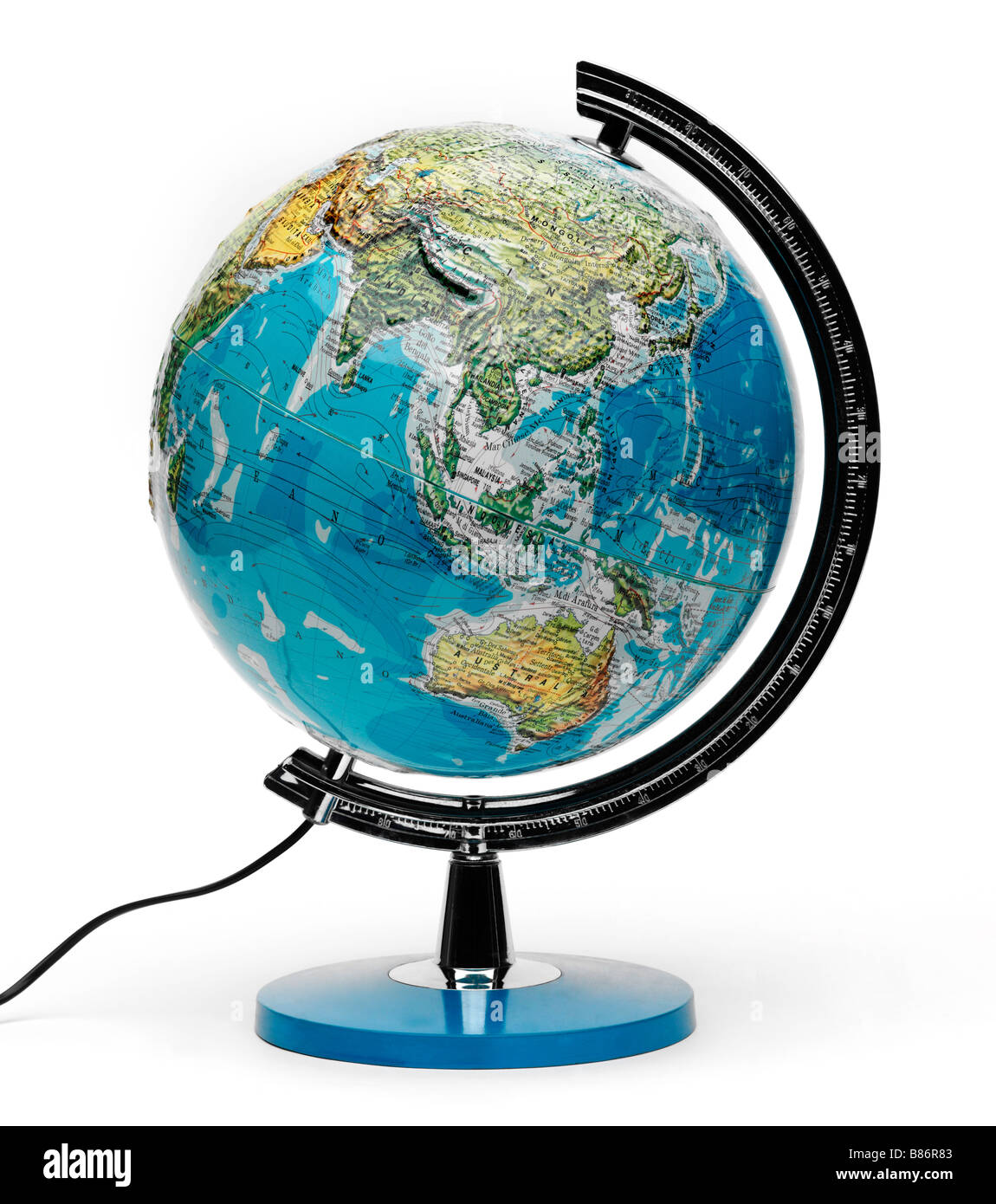 globe isolated on white background with asia Stock Photo - Alamy