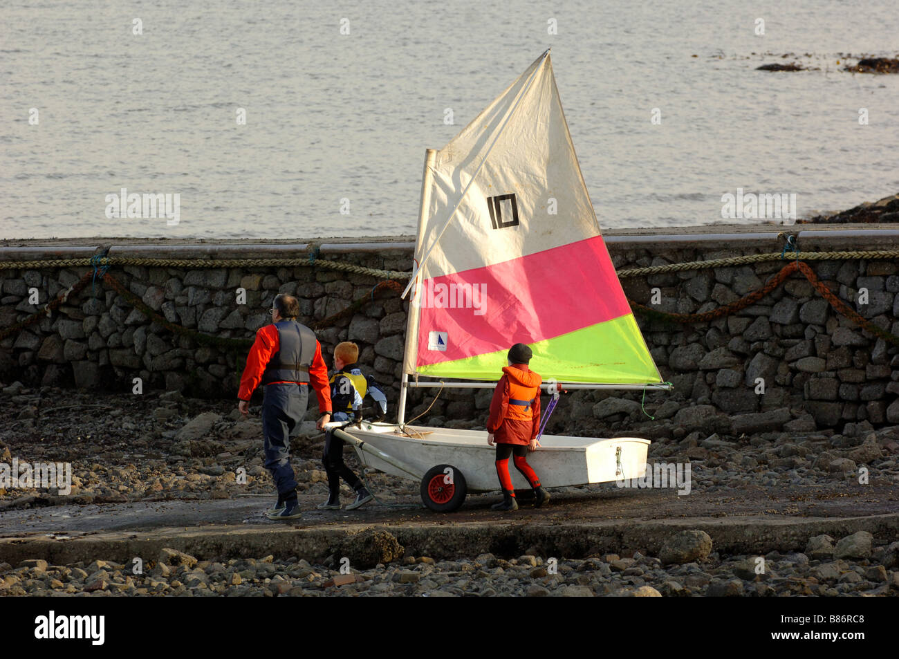 Sailboat and Dinghy training Stock Photo - Alamy