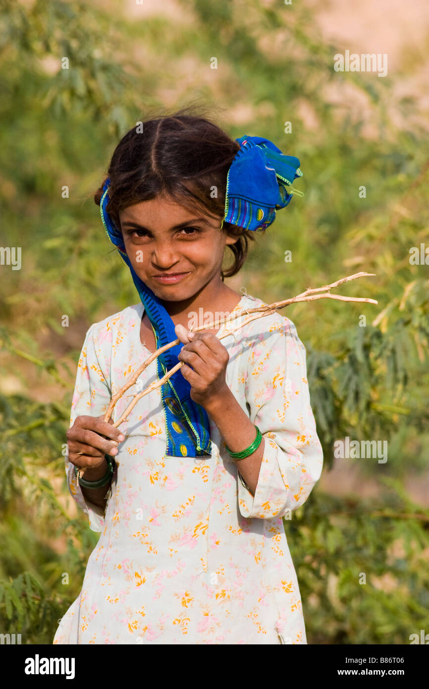 Village girl in field Rajasthan India Stock Photo - Alamy