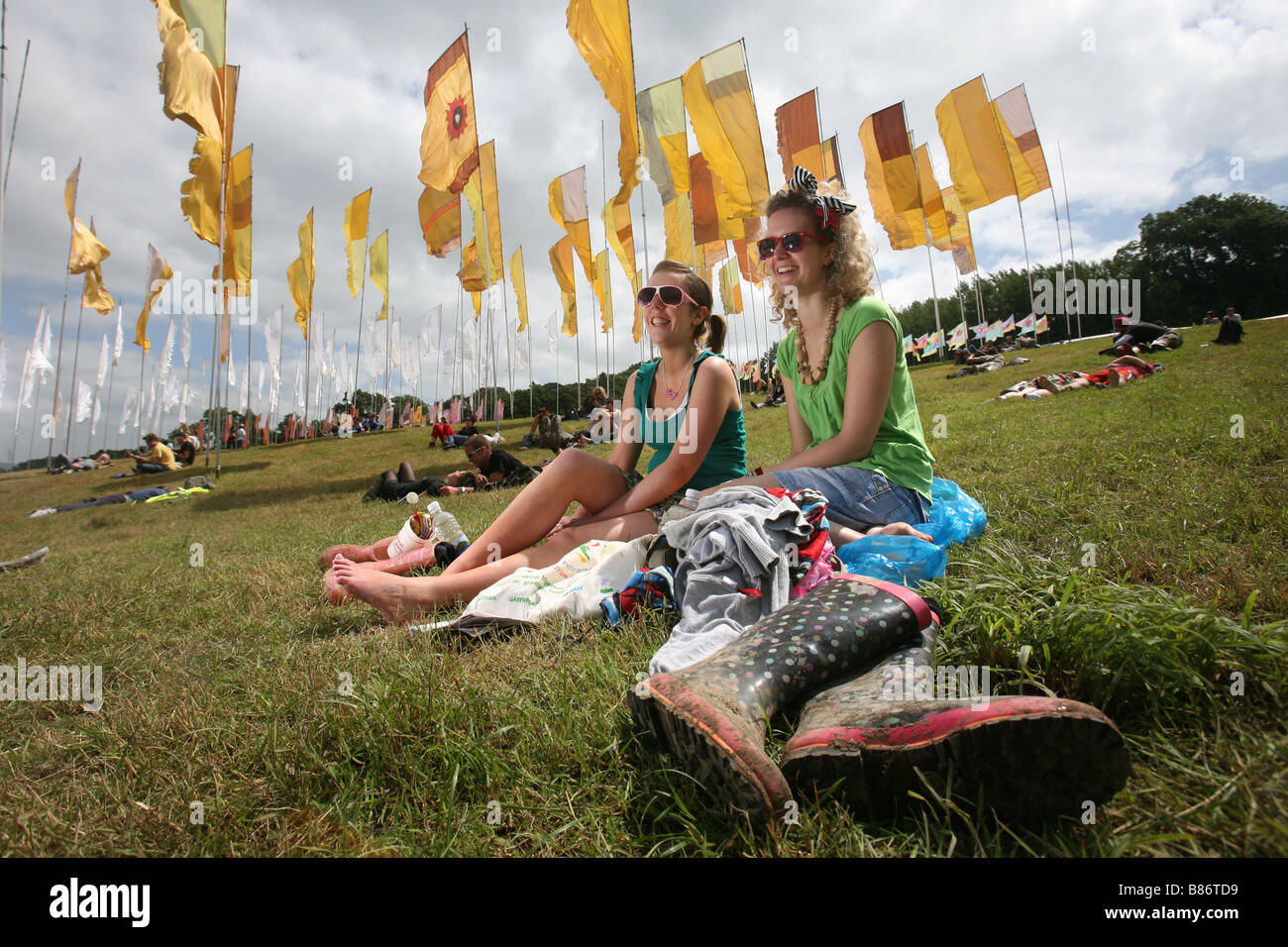 Glastonbury wellies hi-res stock photography and images - Alamy