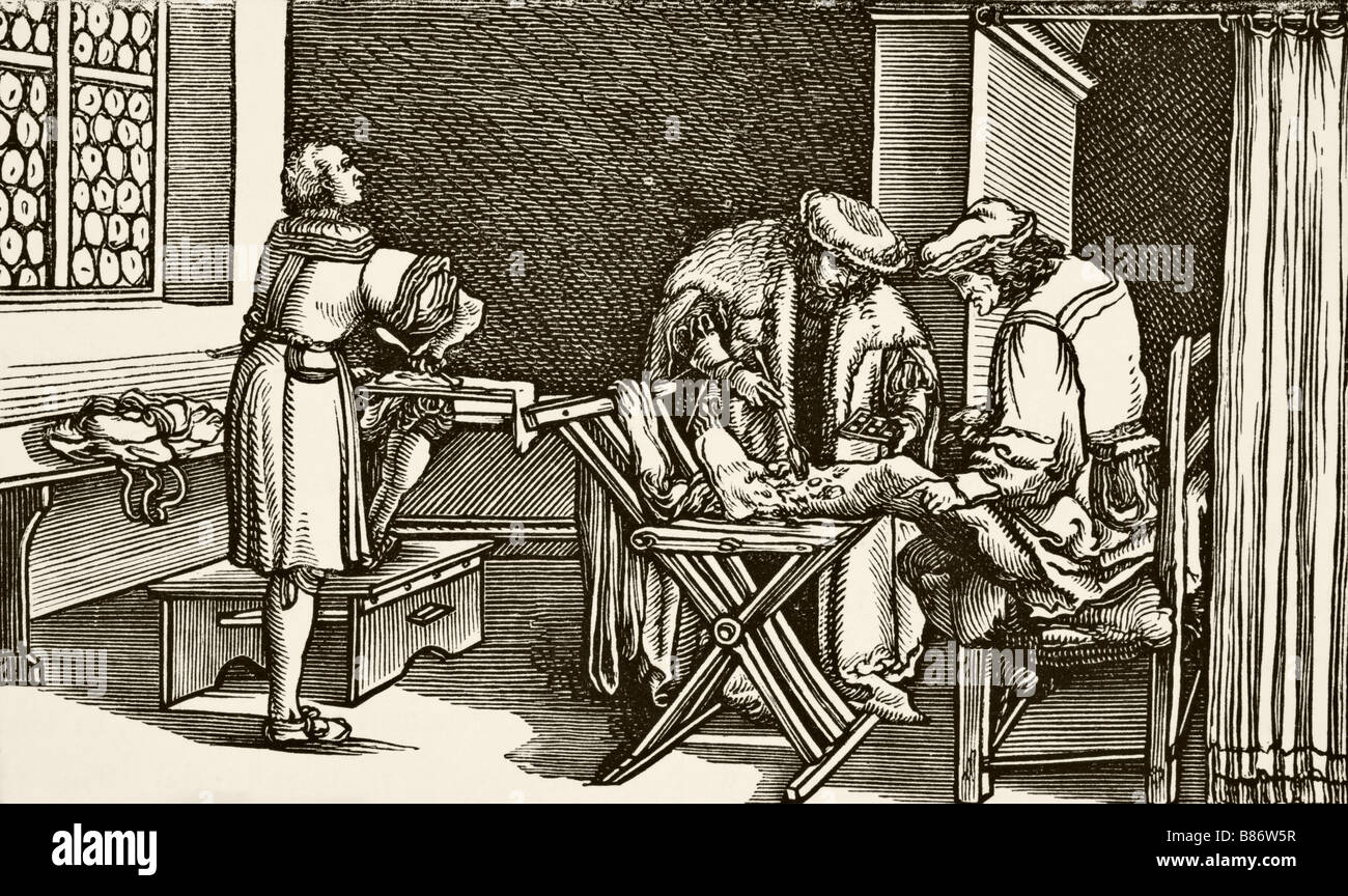 A German surgeon in the 16th century Stock Photo - Alamy