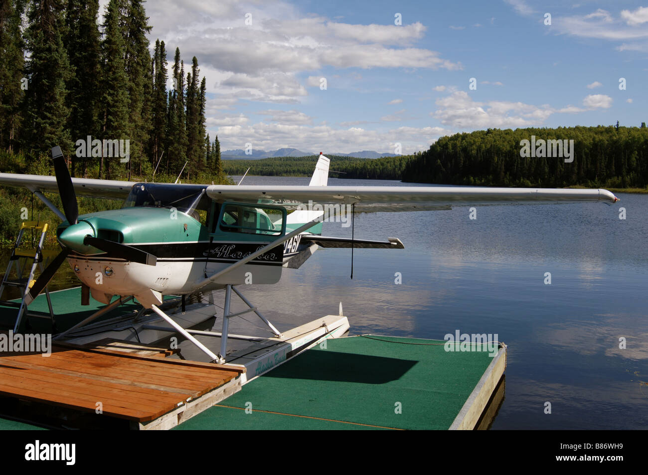 Bush plane at dock in Alaska Stock Photo - Alamy