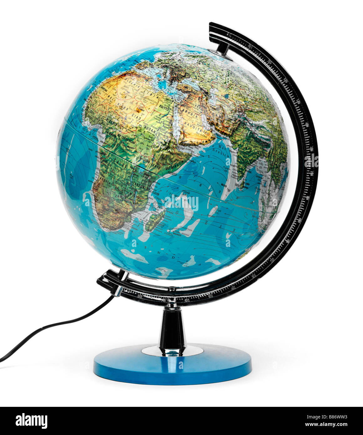globe isolated on white background with africa Stock Photo - Alamy