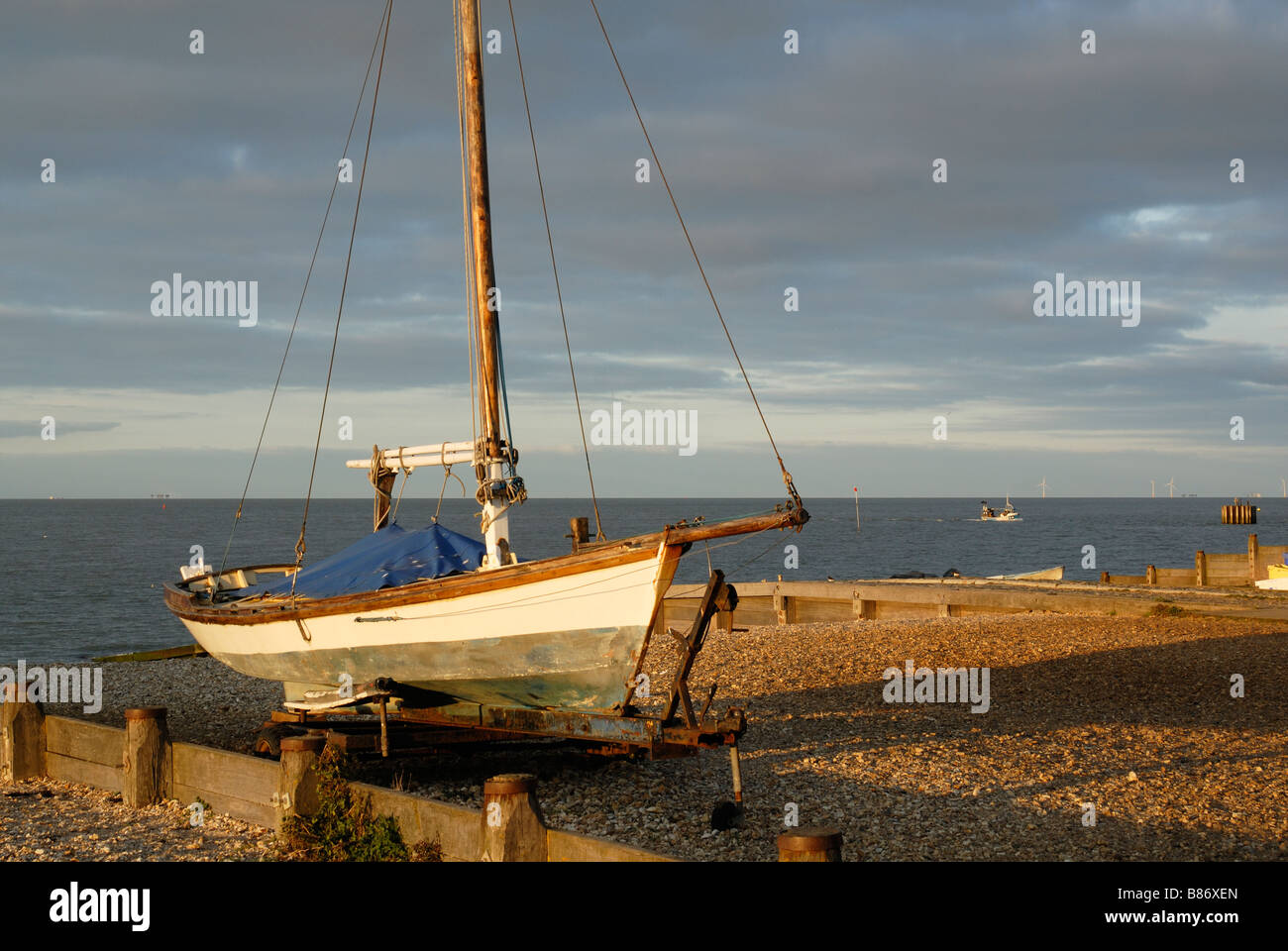 Sailing boat, Whitstable, Kent Stock Photo - Alamy