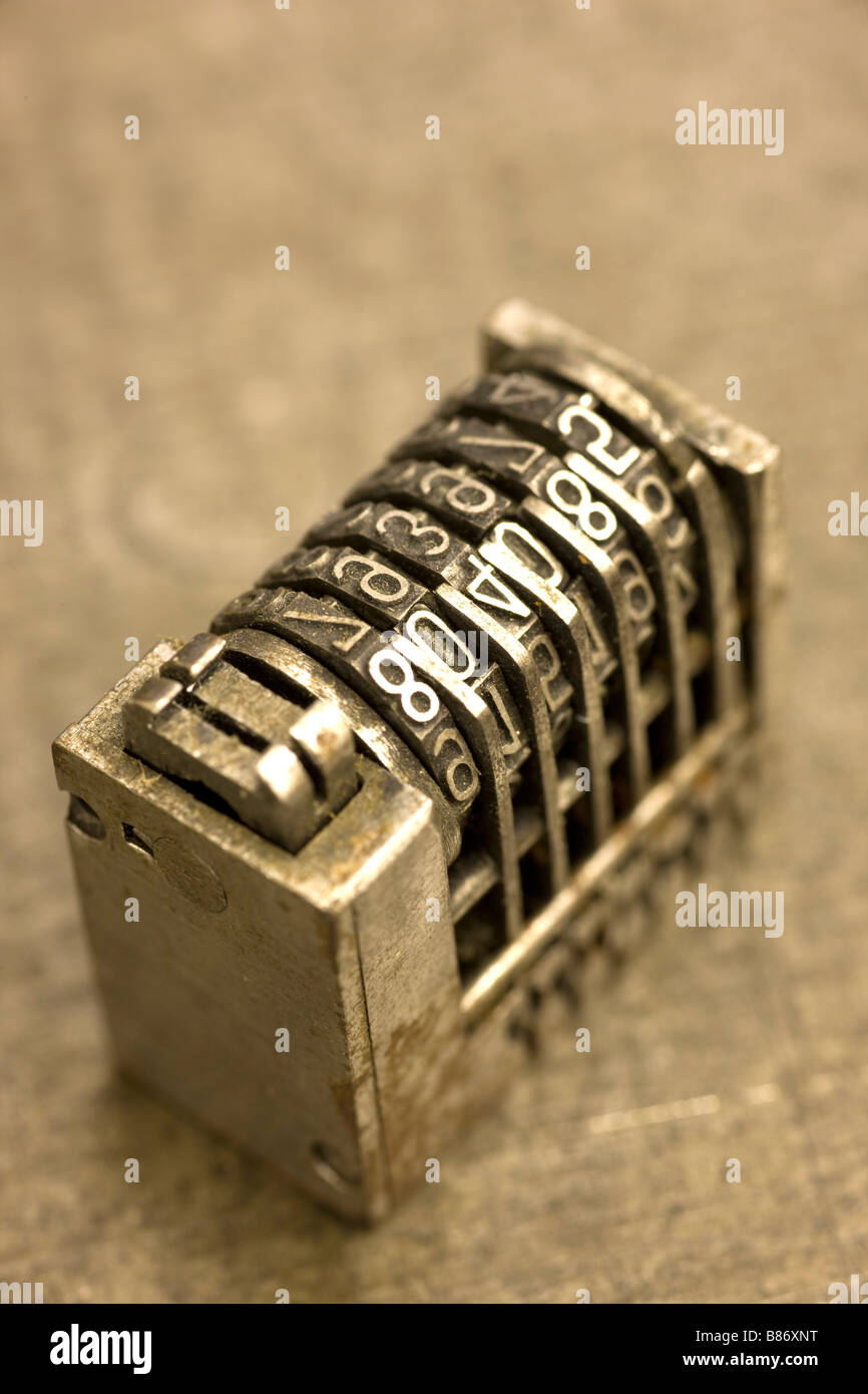 Letterpress printing process; numbering box Stock Photo - Alamy
