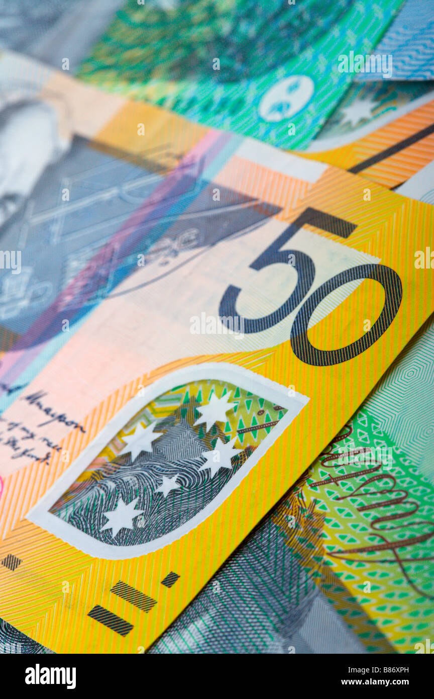 Australian paper currency close up Stock Photo - Alamy