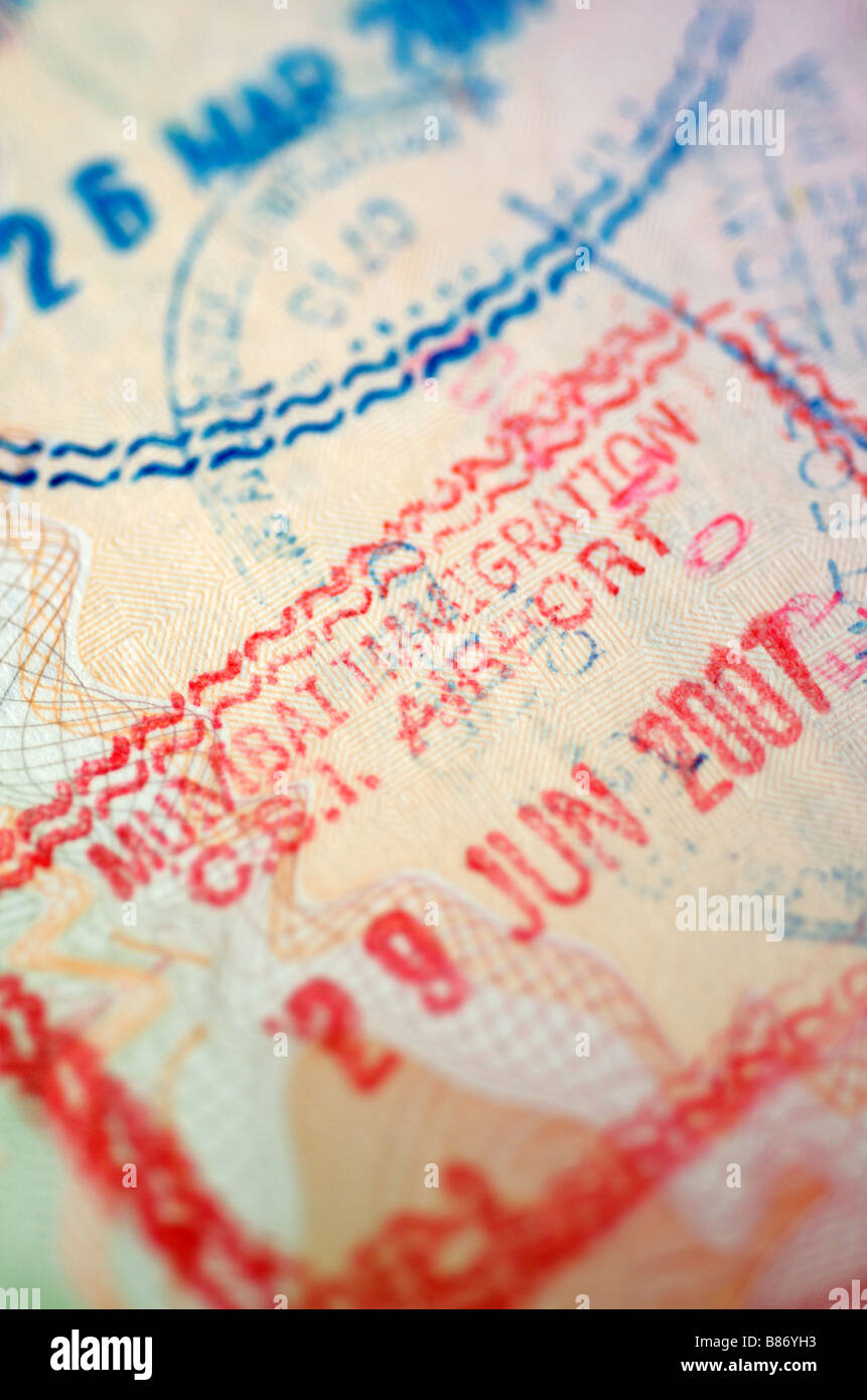 Indian immigration stamps in a passport Stock Photo - Alamy