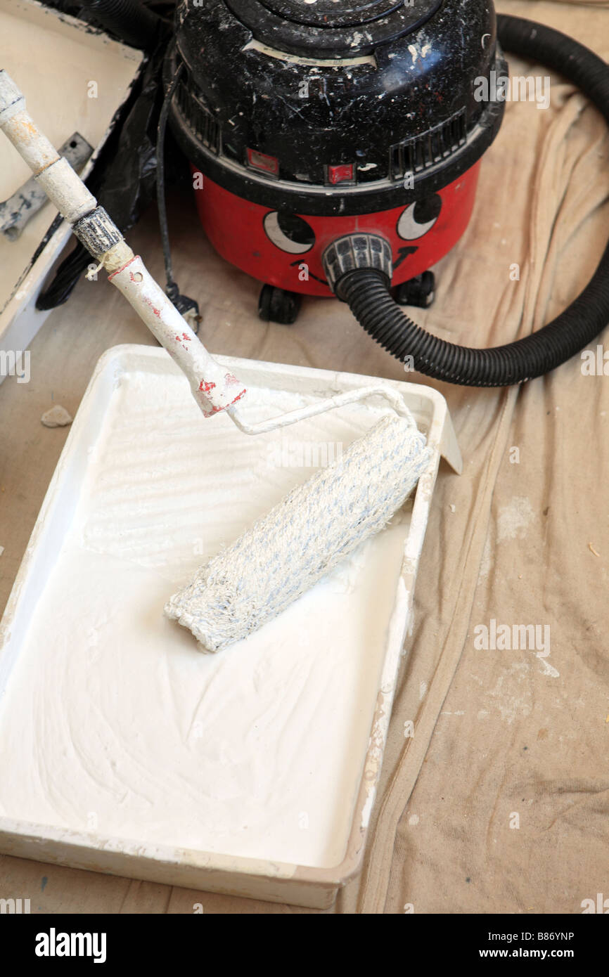 united kingdom a decorator at work in a private house Stock Photo - Alamy