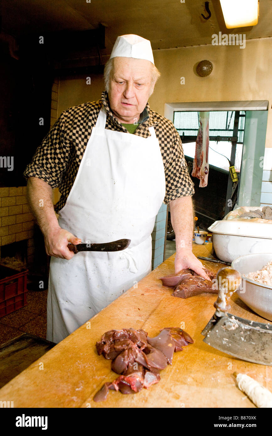 traditional pig sticking Czech Republic Stock Photo - Alamy