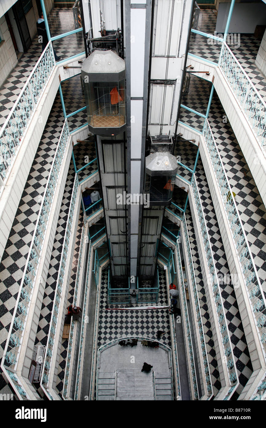 Elevator in a shopping mall in the Palestinan city of Ramallah Stock ...