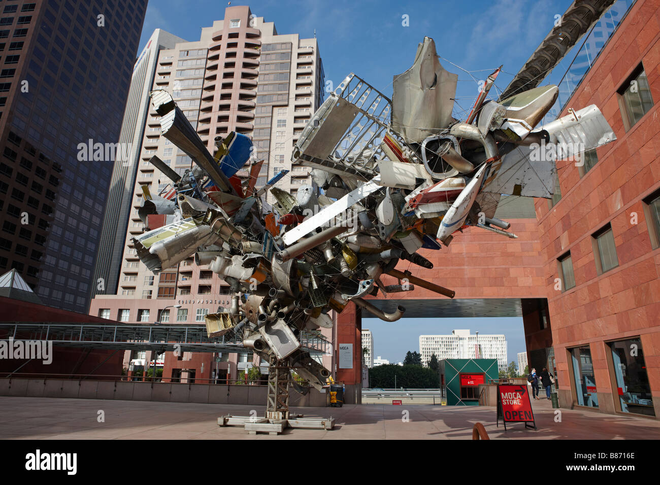 Sculpture made out of scrap airplane parts. Downtown Los Angeles ...