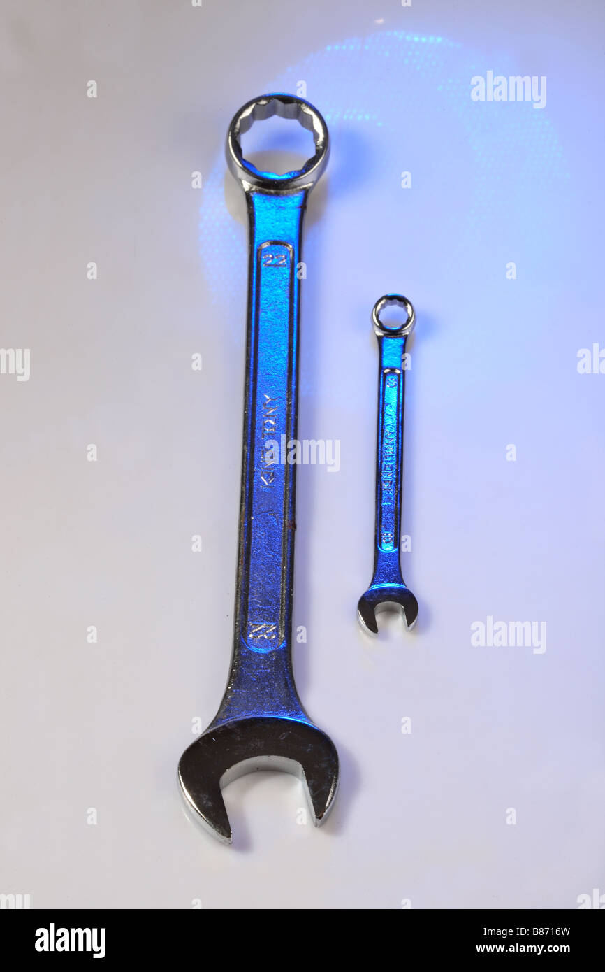 Top angle view of wrenches Stock Photo - Alamy