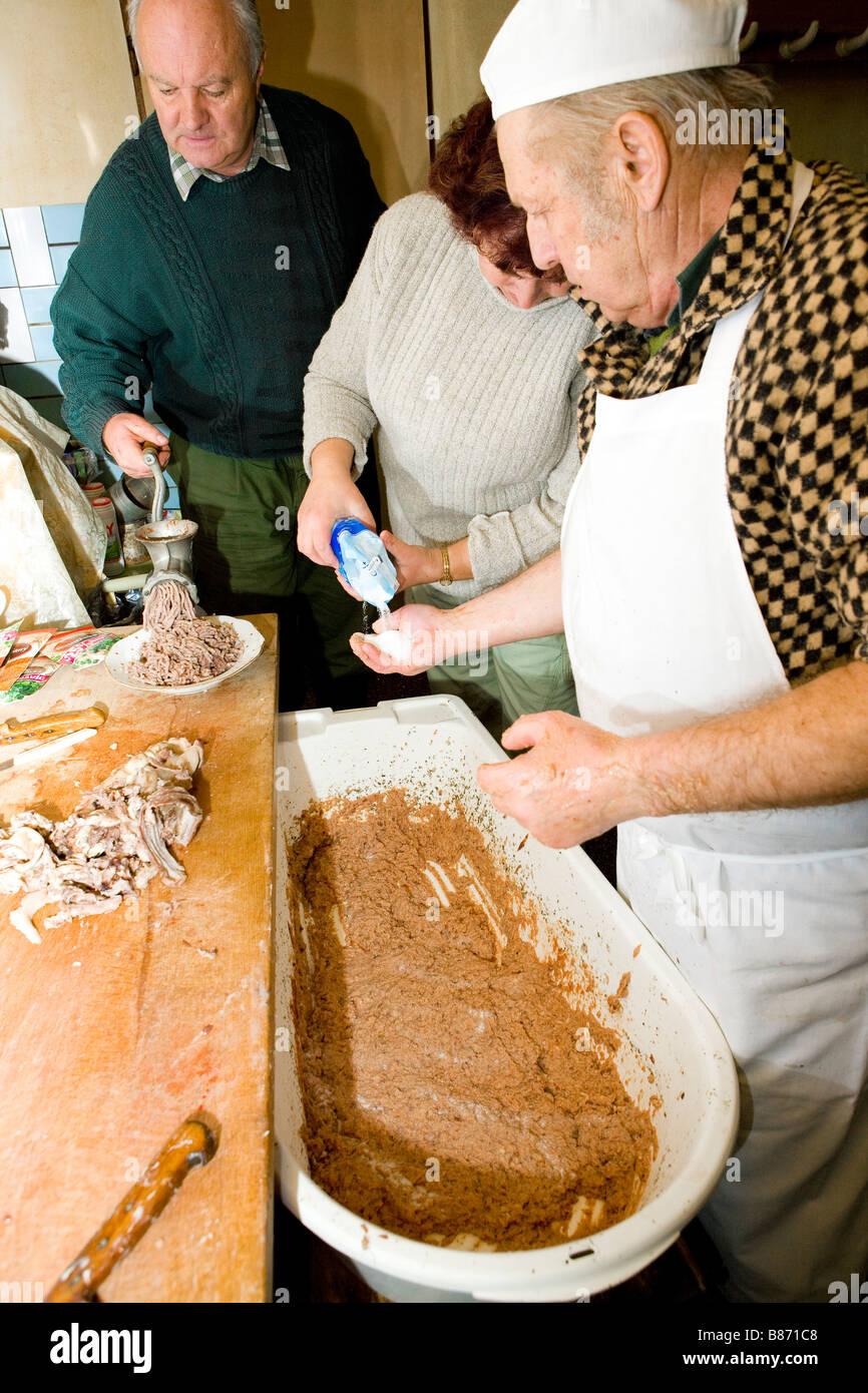 traditional pig sticking Czech Republic Stock Photo - Alamy