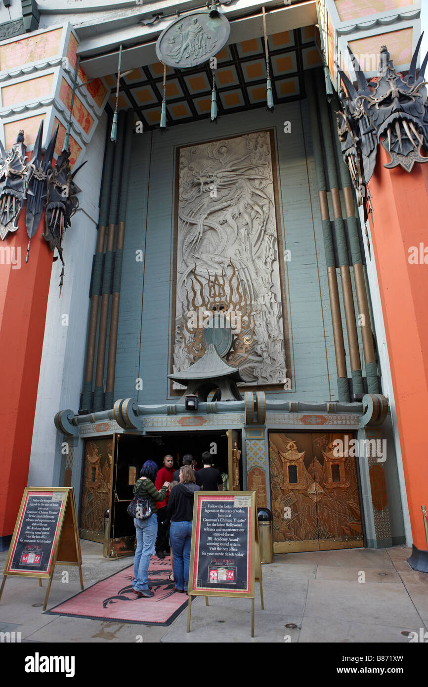 Facade of Grauman's Chinese Theatre on Hollywood Boulevard. Hollywood ...