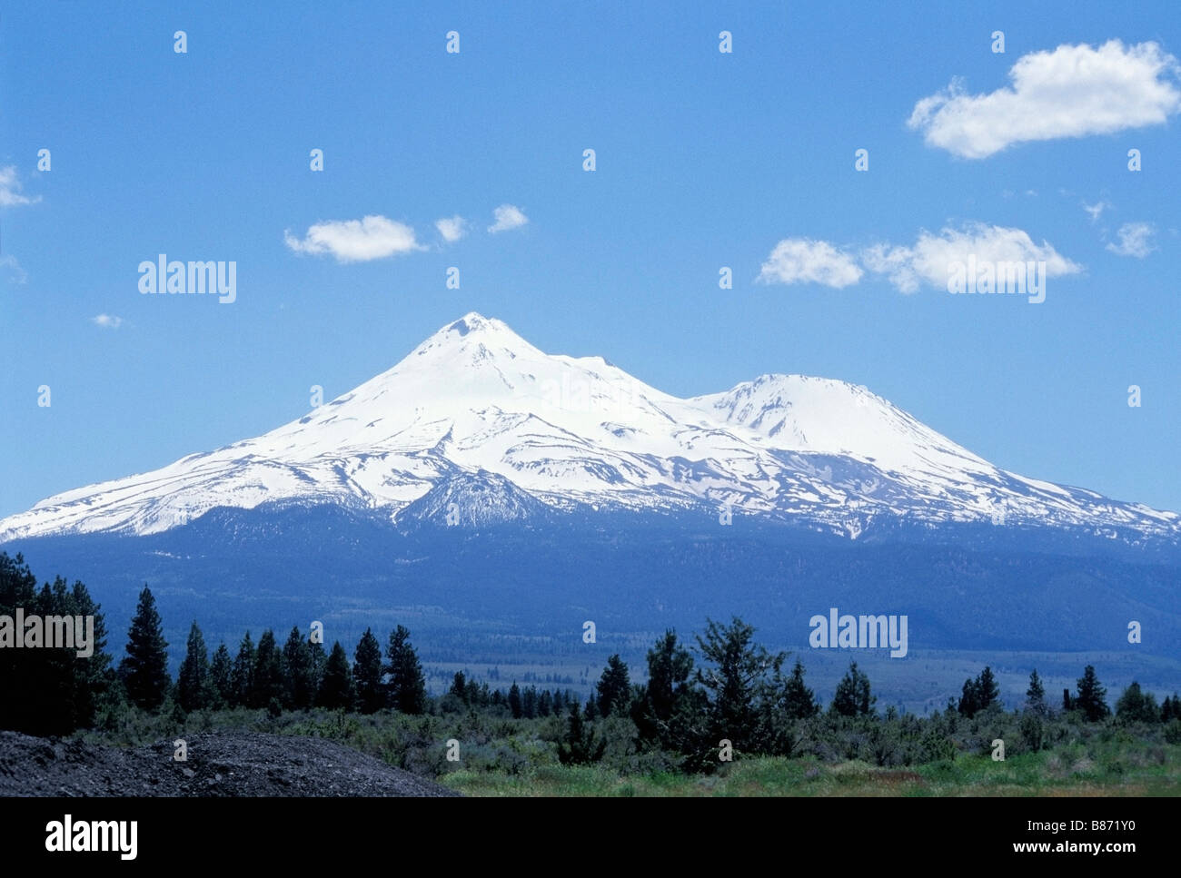 Mt. Shasta, Mt. Shastina, California, USA Stock Photo - Alamy