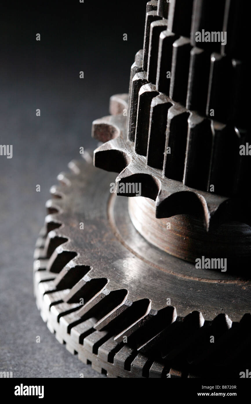 Partial view of gear wheels Stock Photo - Alamy