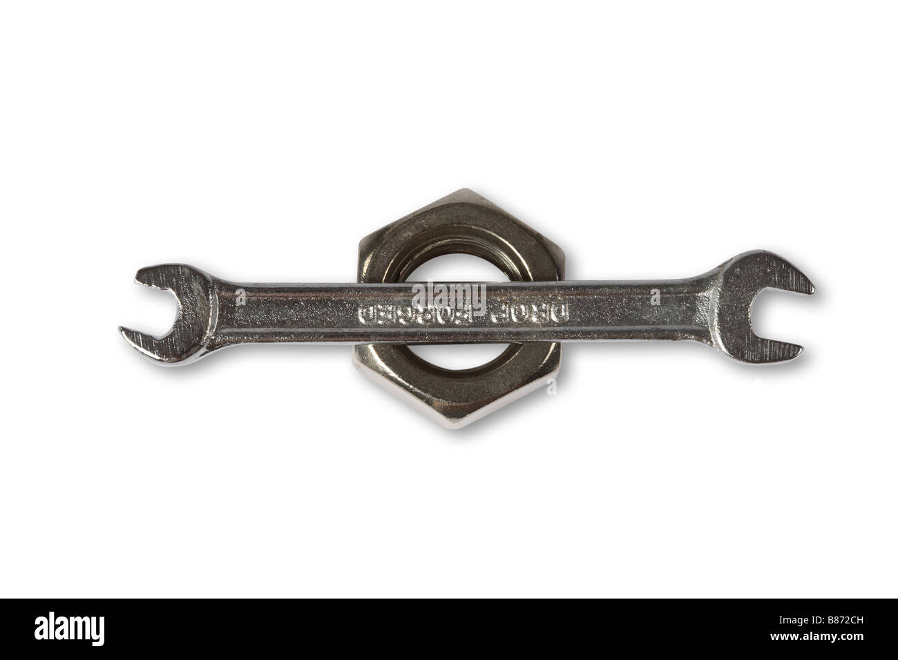 Spanner and nut Stock Photo - Alamy