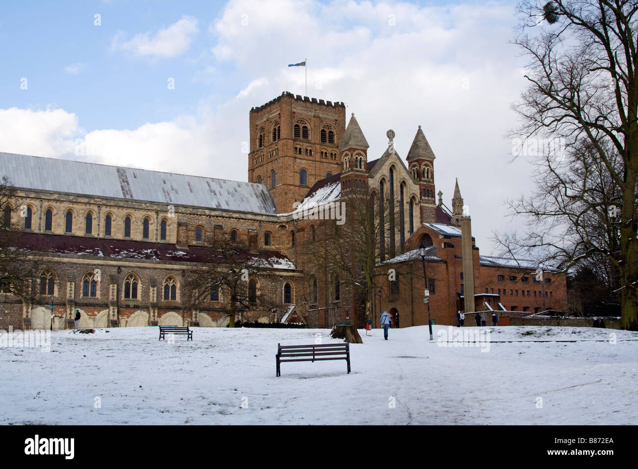 St Albans Abbey Hertfordshire Winter Stock Photo - Alamy