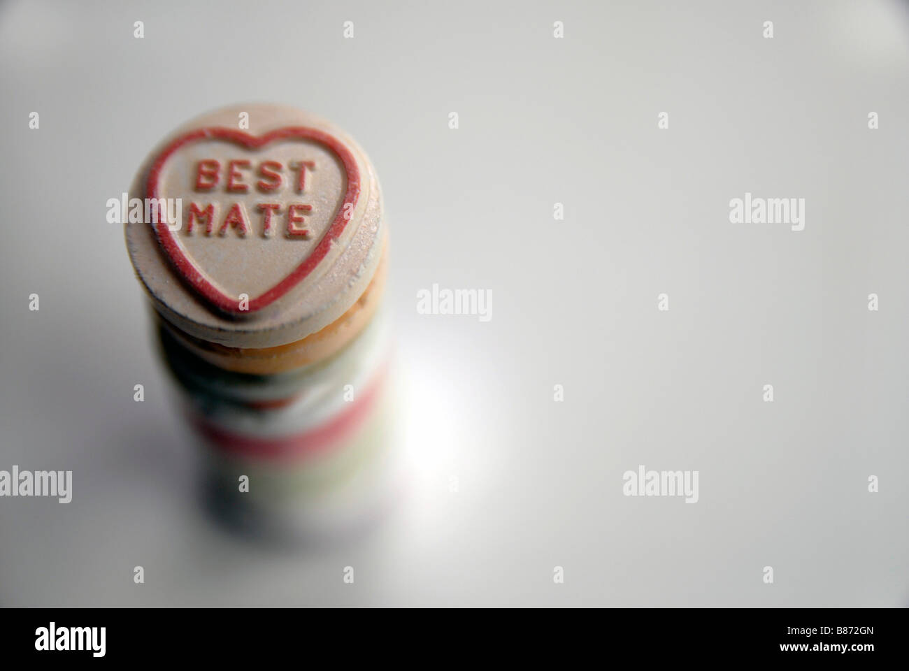 Best Mate caption on a Love Heart sweet Stock Photo - Alamy