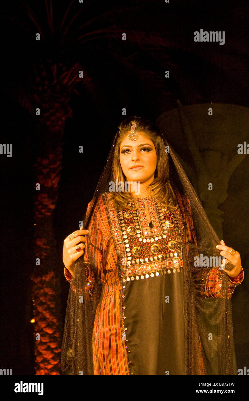 Model during fashion show in Muscat Oman Arabian Peninsula Onam Gulf ...