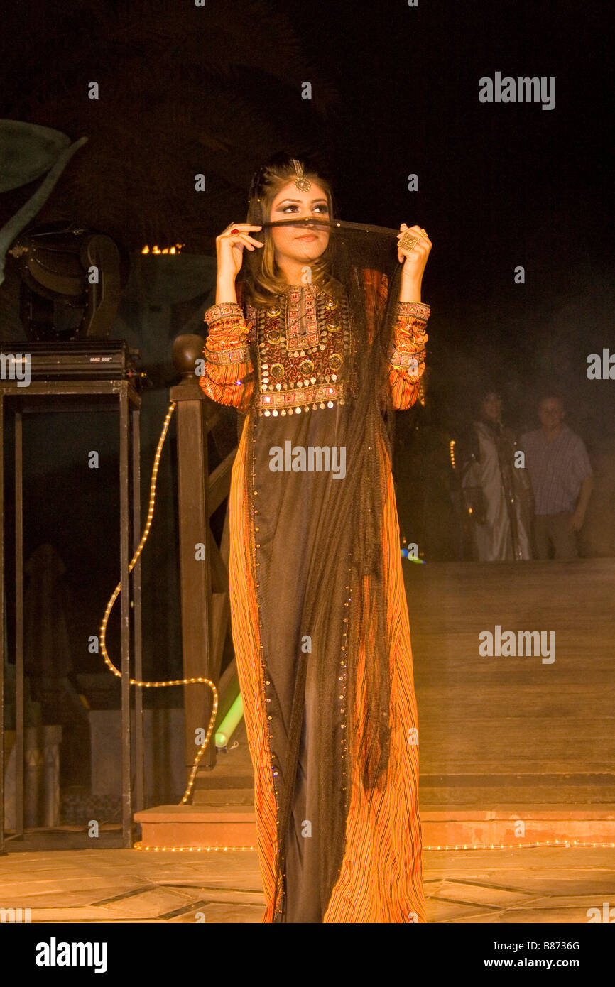 Model during fashion show in Muscat Oman Arabian Peninsula Onam Gulf ...